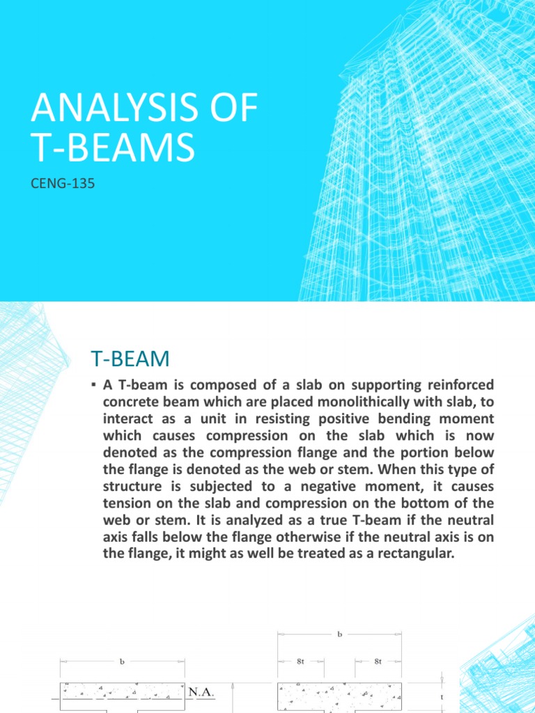 Lecture 5. ANALYSIS OF T BEAMS - PDF | PDF | Solid Mechanics ...