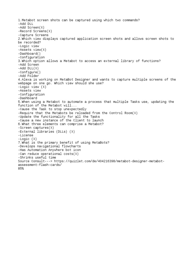 Metabot Assessment | PDF