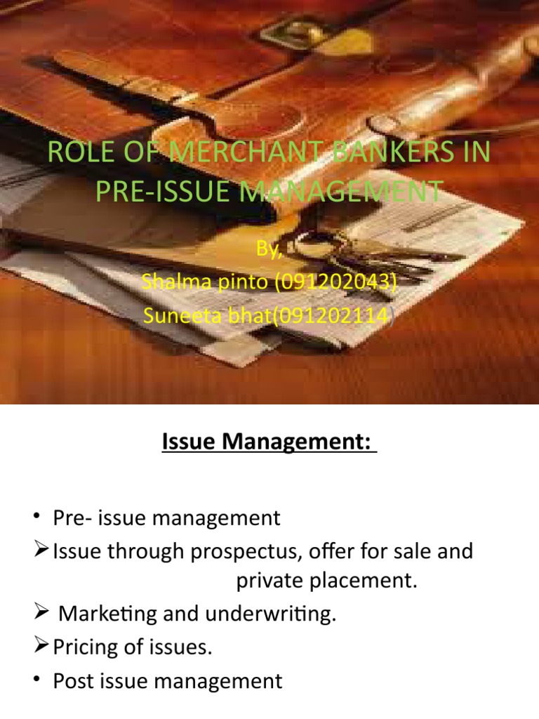 Merchant Bankers in Issue Management | PDF