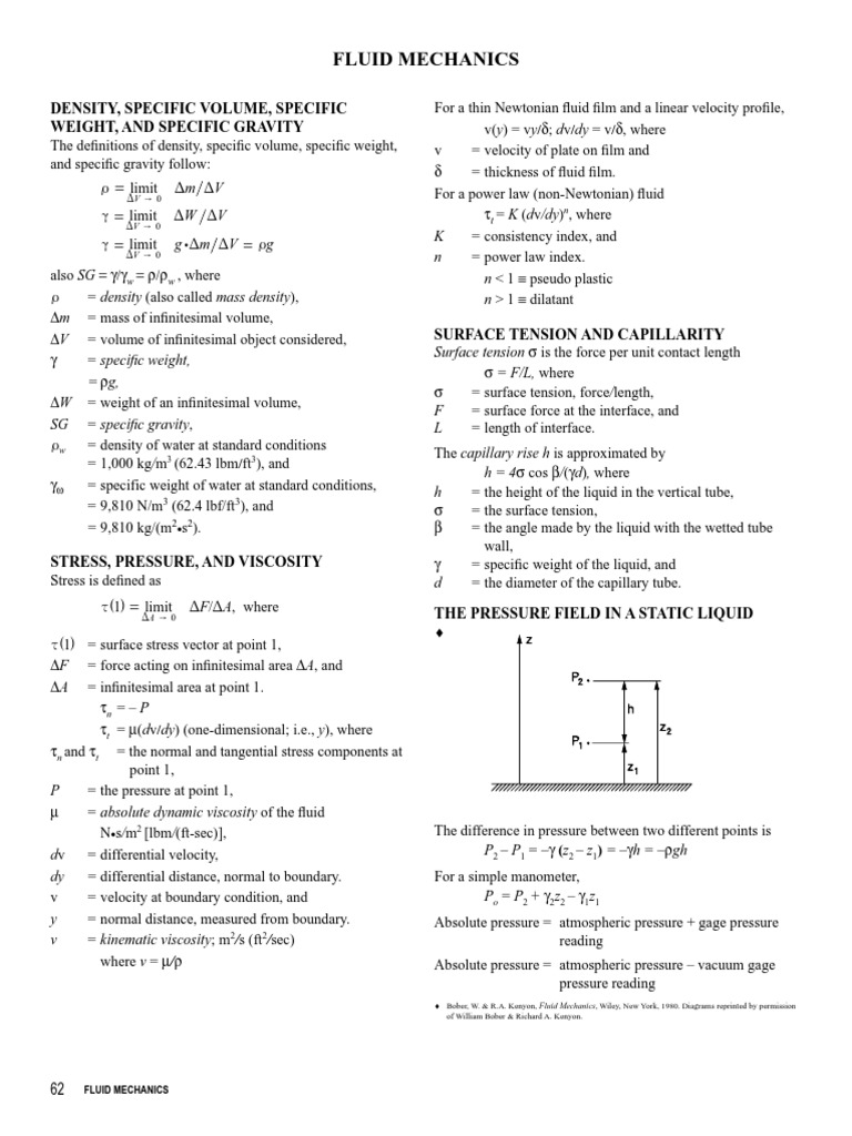 Cheat Sheet ThermalSciences | PDF | Buoyancy | Pressure