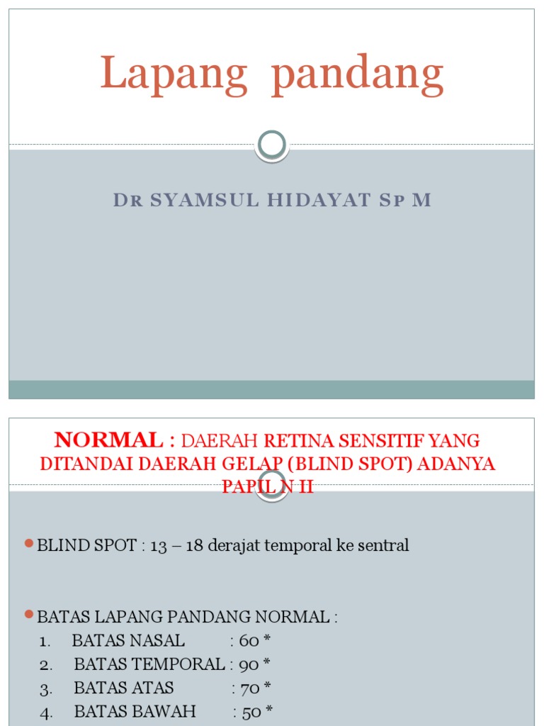 Pemeriksaan dan Interpretasi Lapang Pandang | PDF