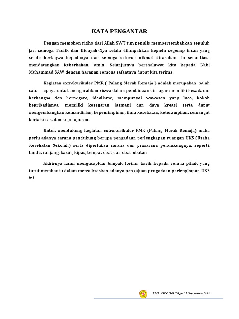 PROPOSAL PENGADAAN PERLENGKAPAN Uks | PDF PROPOSAL PENGADAAN PERLENGKAPAN Uks | PDF