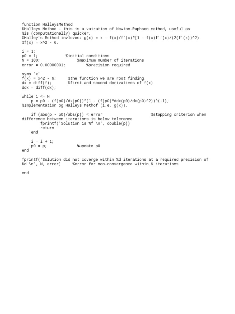 Halley Algorithm Pdf