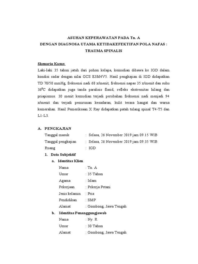 Askep Gadar Trauma Spinal | PDF