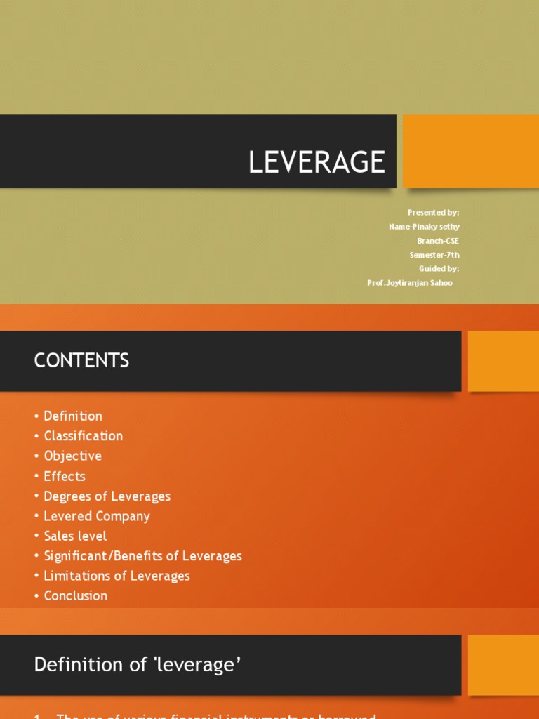 Understanding Financial Leverage Concepts | PDF | Leverage (Finance ...