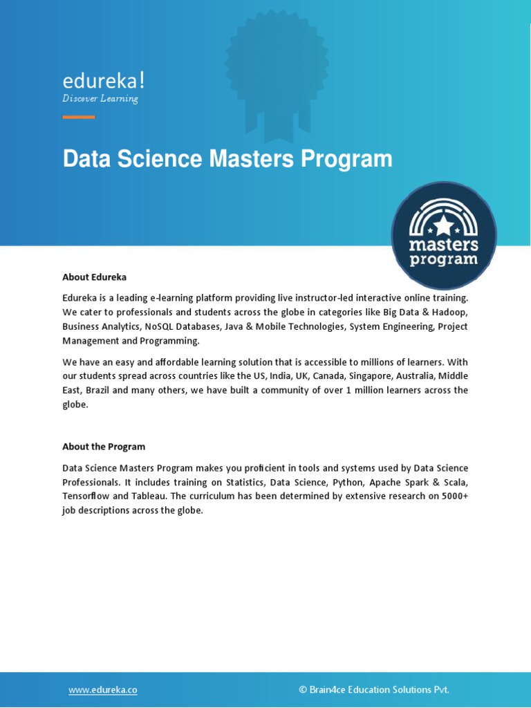 Data Science Masters Program - Curriculum-Updated 2019 | PDF | Apache ...