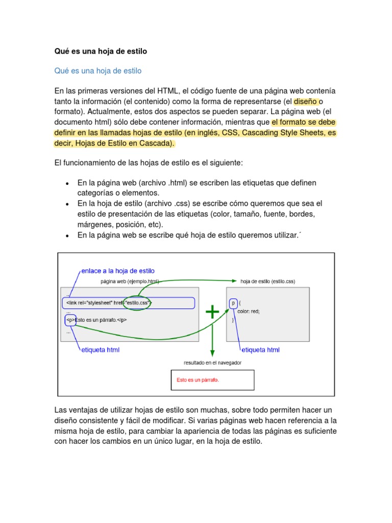 Introducción A Las Hojas de Estilo Css | PDF | Hojas de estilo en ...