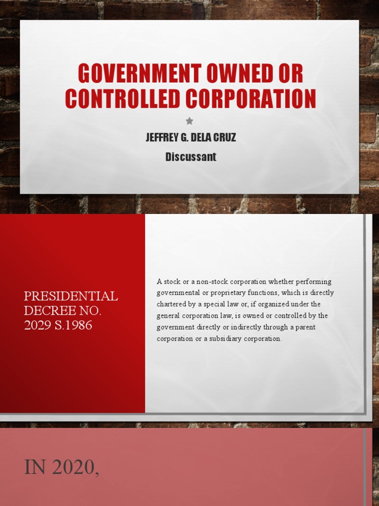 Overview of Government-Owned Corporations | PDF | Economies | Government
