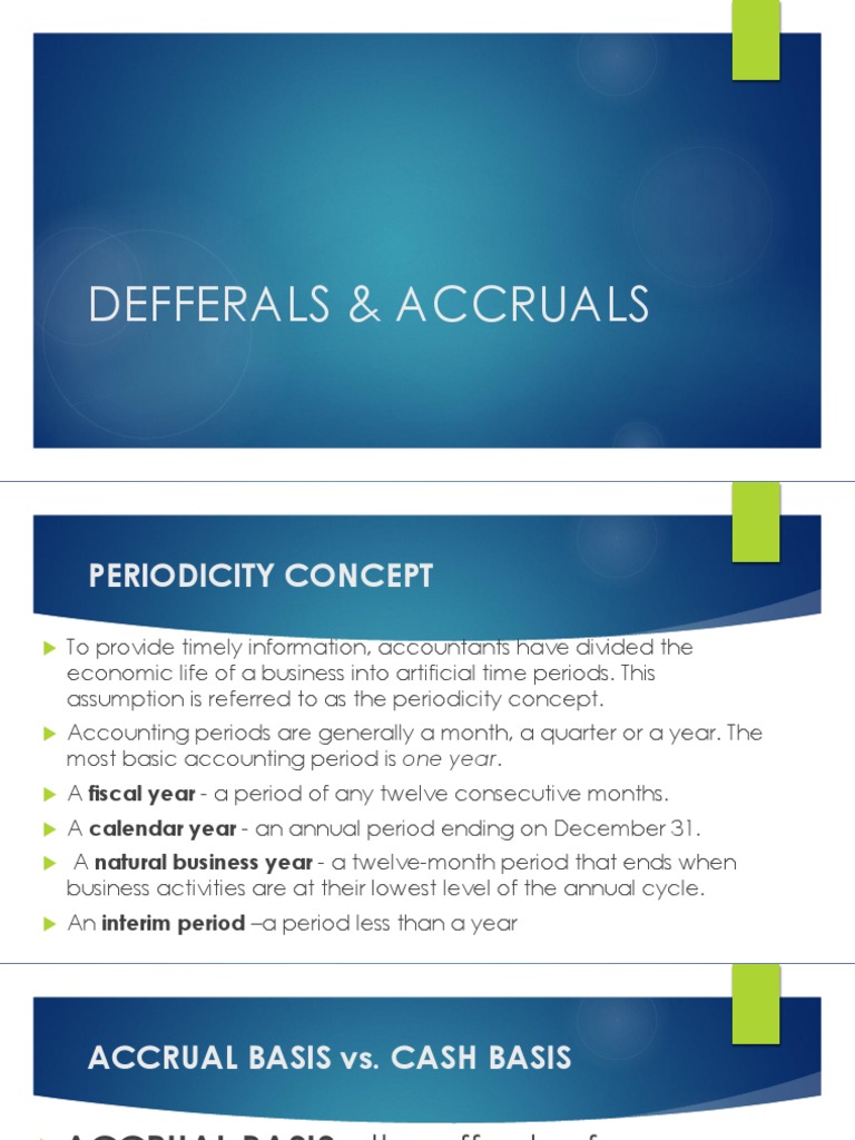 Defferals Accruals | PDF | Debits And Credits | Deferral