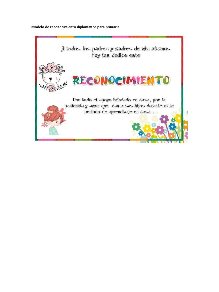 Modelo Diploma de Primaria | PDF