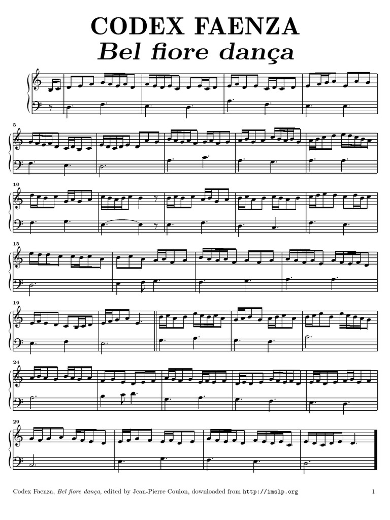 Codex Faenza - Bel Fiore Danza | PDF