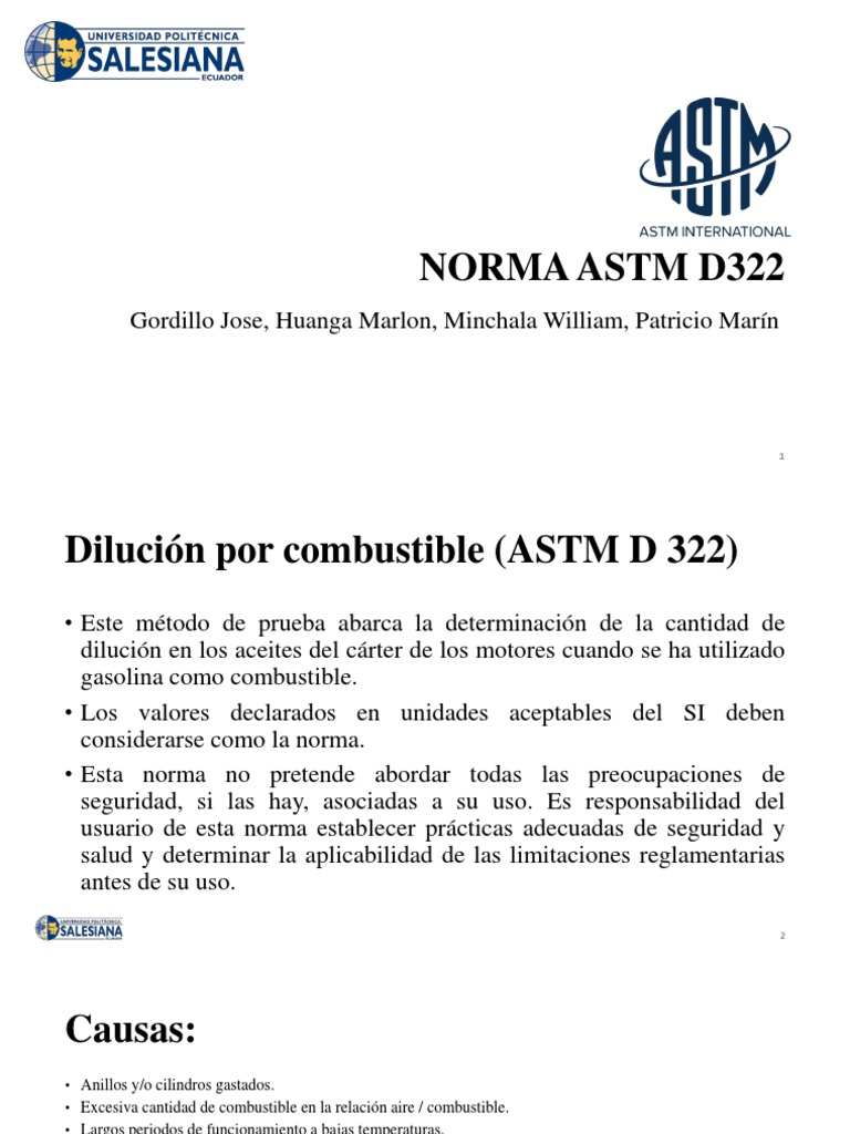 Dilución de Aceites según ASTM D322 | PDF | Destilación | Gasolina