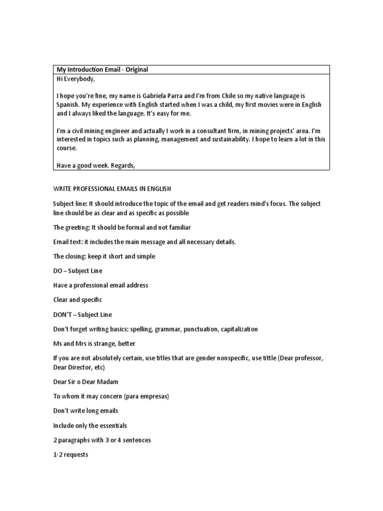 My Introduction Email - Original | PDF | Comma | Symbols