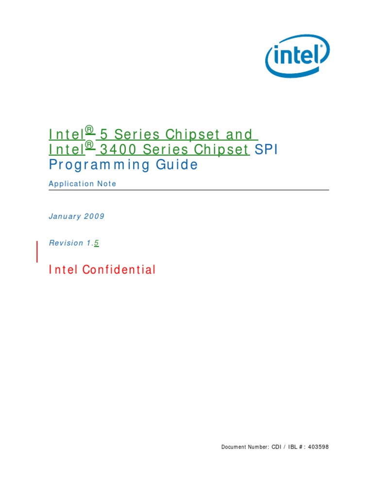 Intel 5 Series Chipset and Intel 3400 Series Chipset: SPI Programming ...