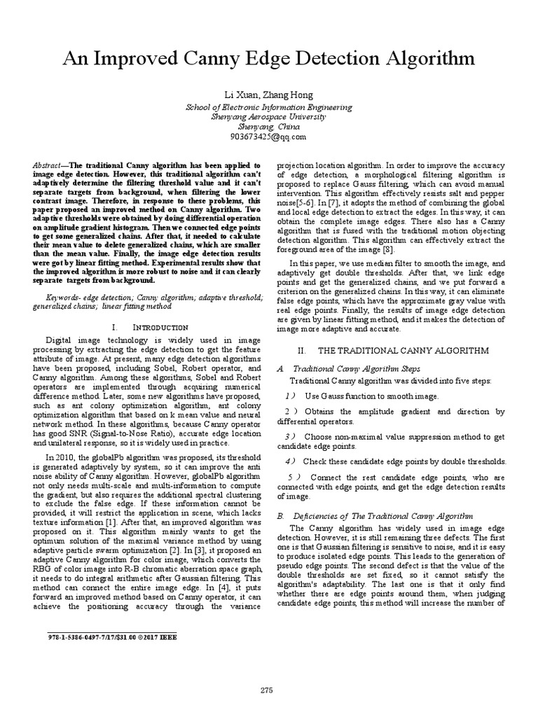 An Improved Canny Edge Detection Algorithm Xuan2017 | PDF ...