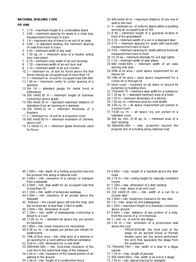 National Building Code | PDF | Stairs | Aisle