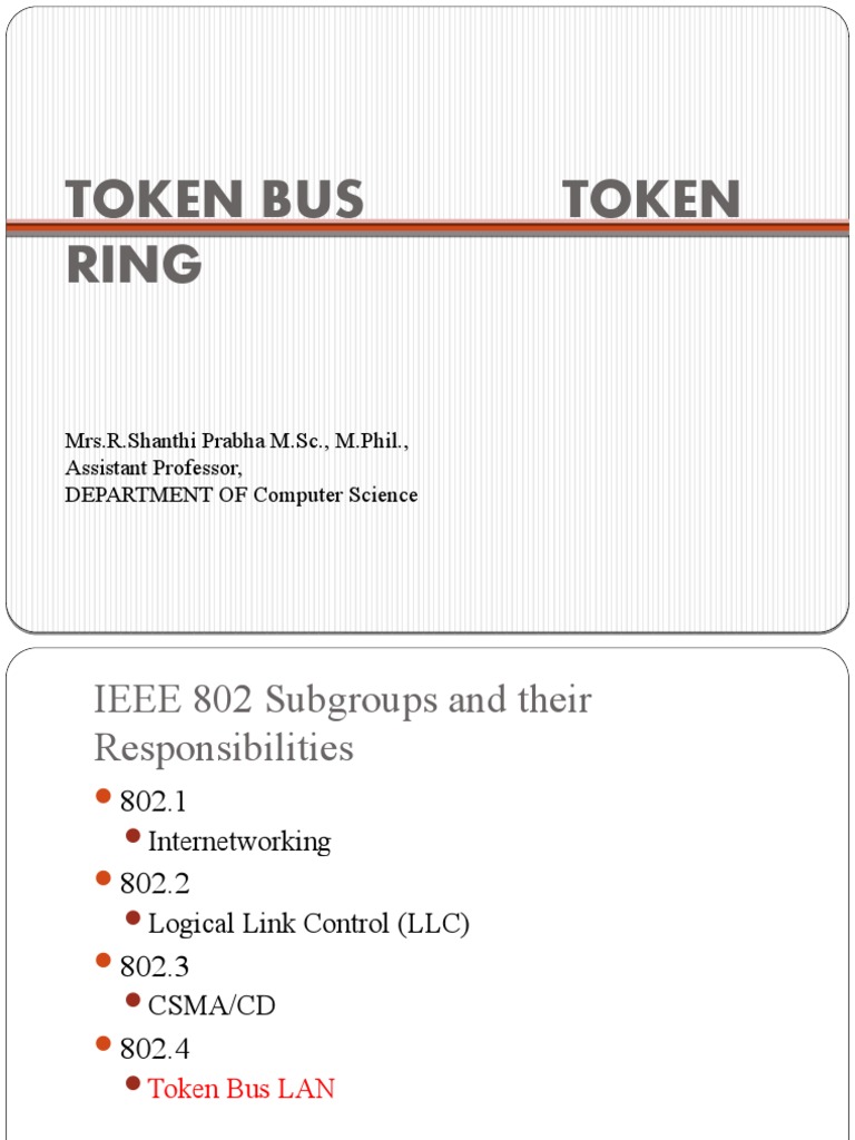 Token Bus & Token Ring | PDF | Internet Architecture | Computer Network