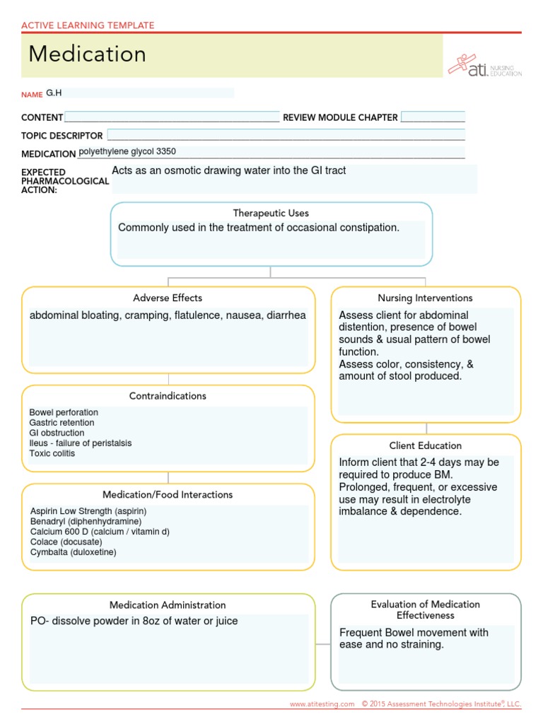 Medication - ALT-Template Polythene Glycol | PDF | Constipation ...