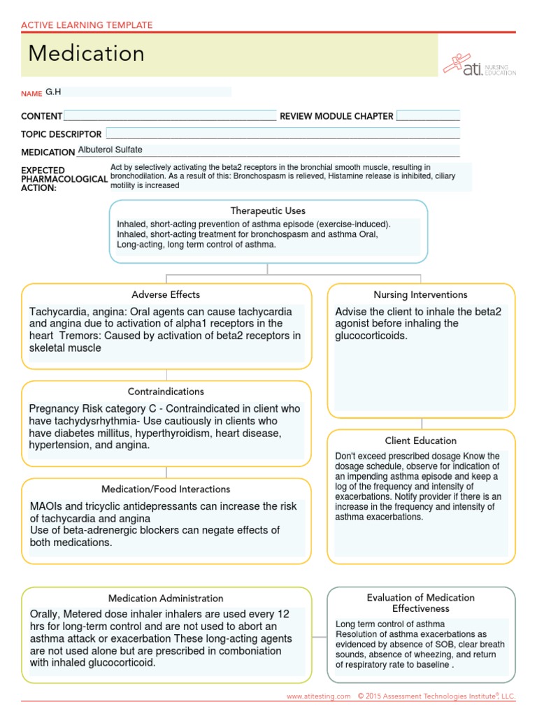 Medication - ALT-Template - Albuterol Sulfate PDF | PDF | Asthma | Drugs