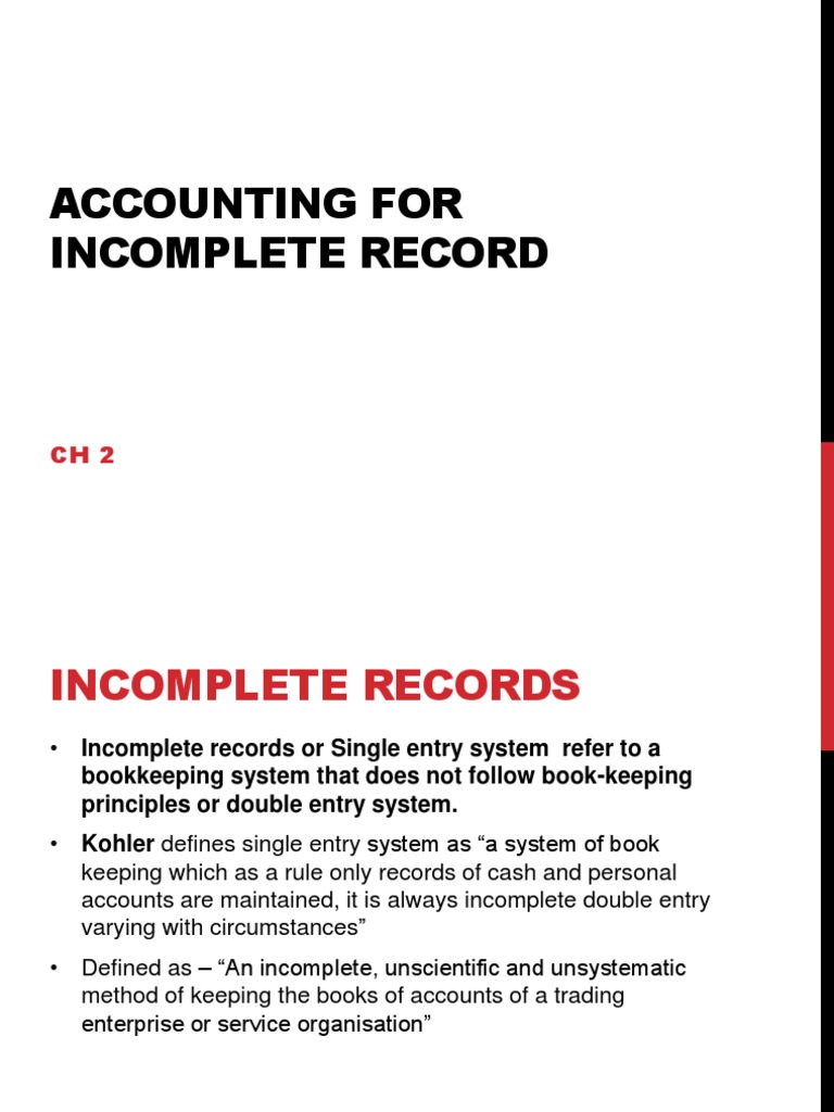 Accounting For Incomplete Record PDF | Download Free PDF | Debits And ...