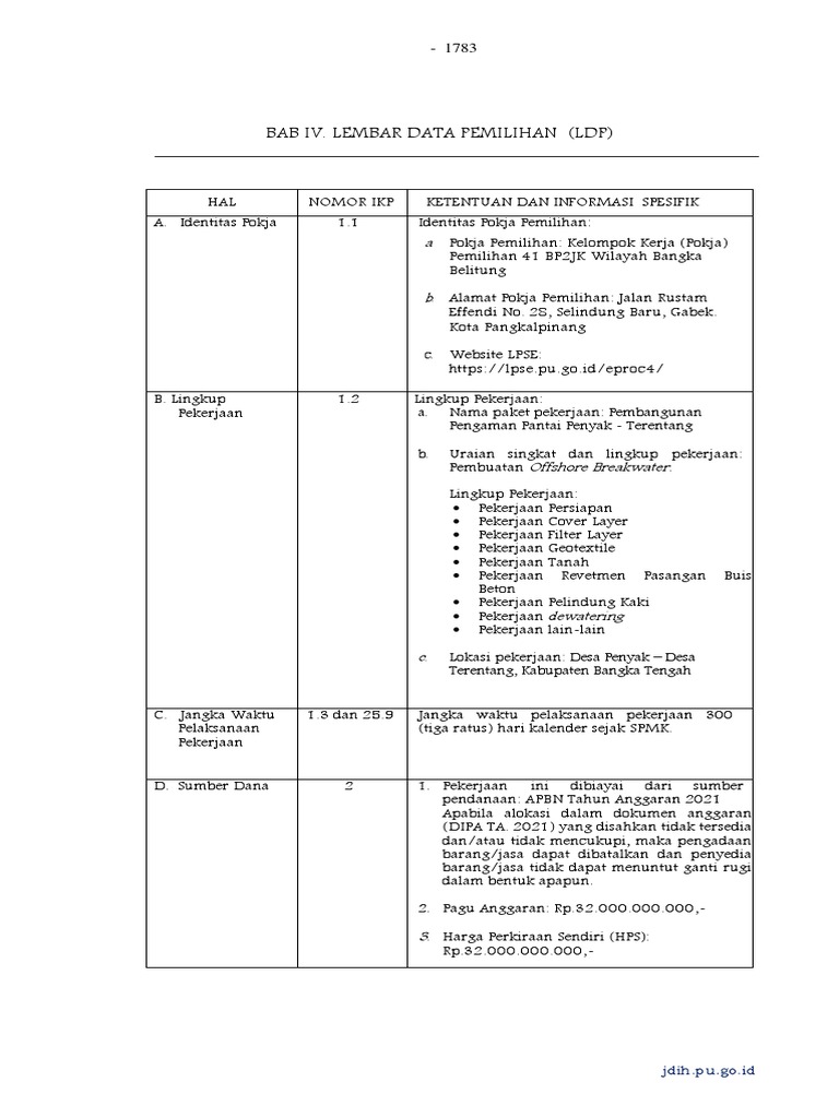 BAB IV Lembar Data Pemilihan | PDF