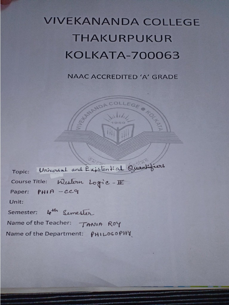 Universal And Existential Quantifiers Philosophy Pdf
