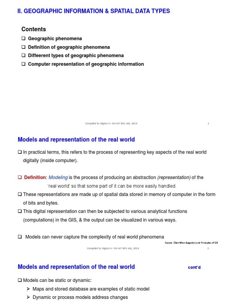 Geographic Information & Spatial Data Types ... | PDF | Geographic ...
