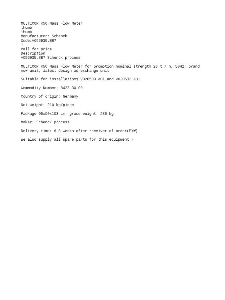 MULTICOR K50 Mass Flow Meter-Manual | PDF