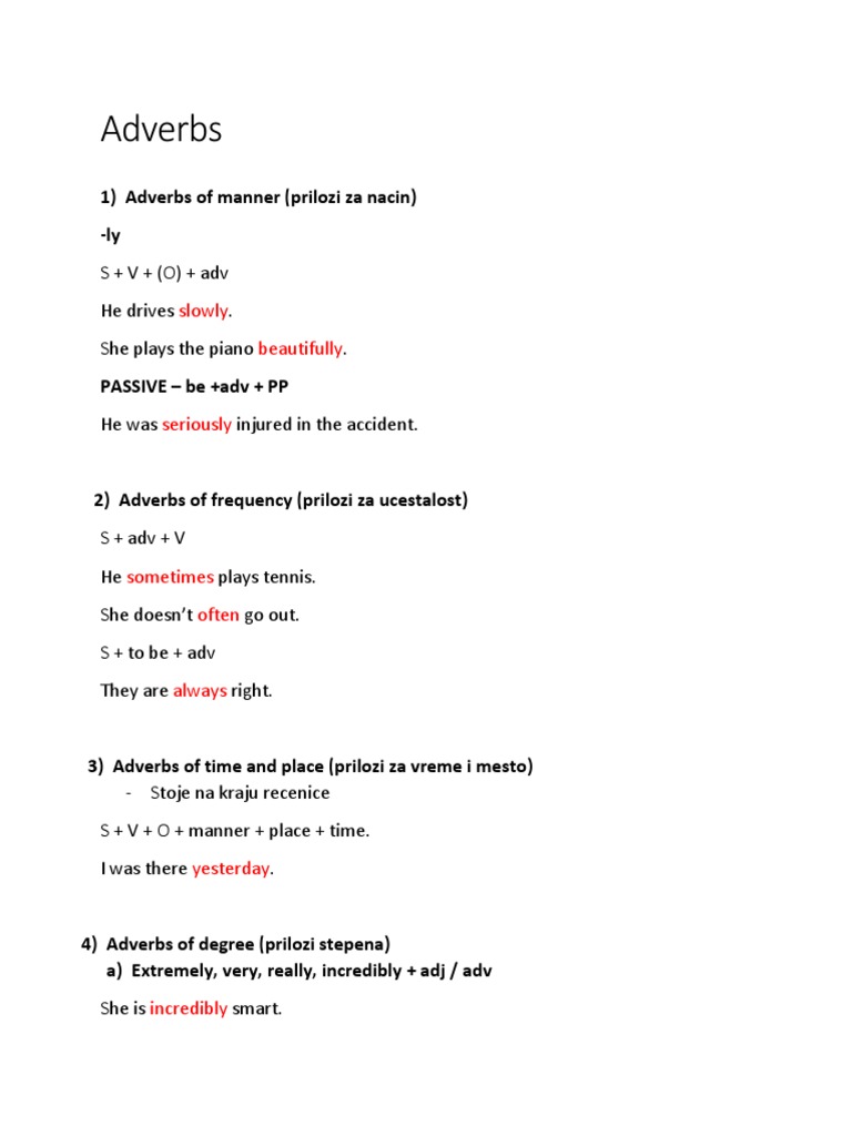 Adverbs | PDF | Language Arts & Discipline