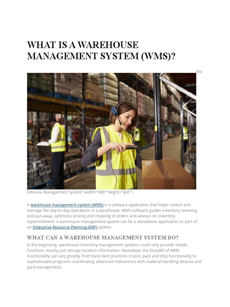 What Is A Warehouse Management System | PDF | Enterprise Resource ...