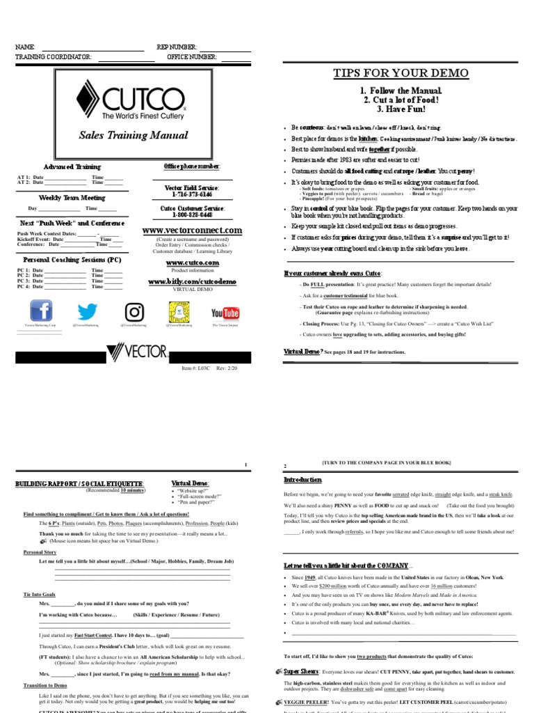 Sales Training Manual: Tips For Your Demo | PDF | Knife | Blade Weapons