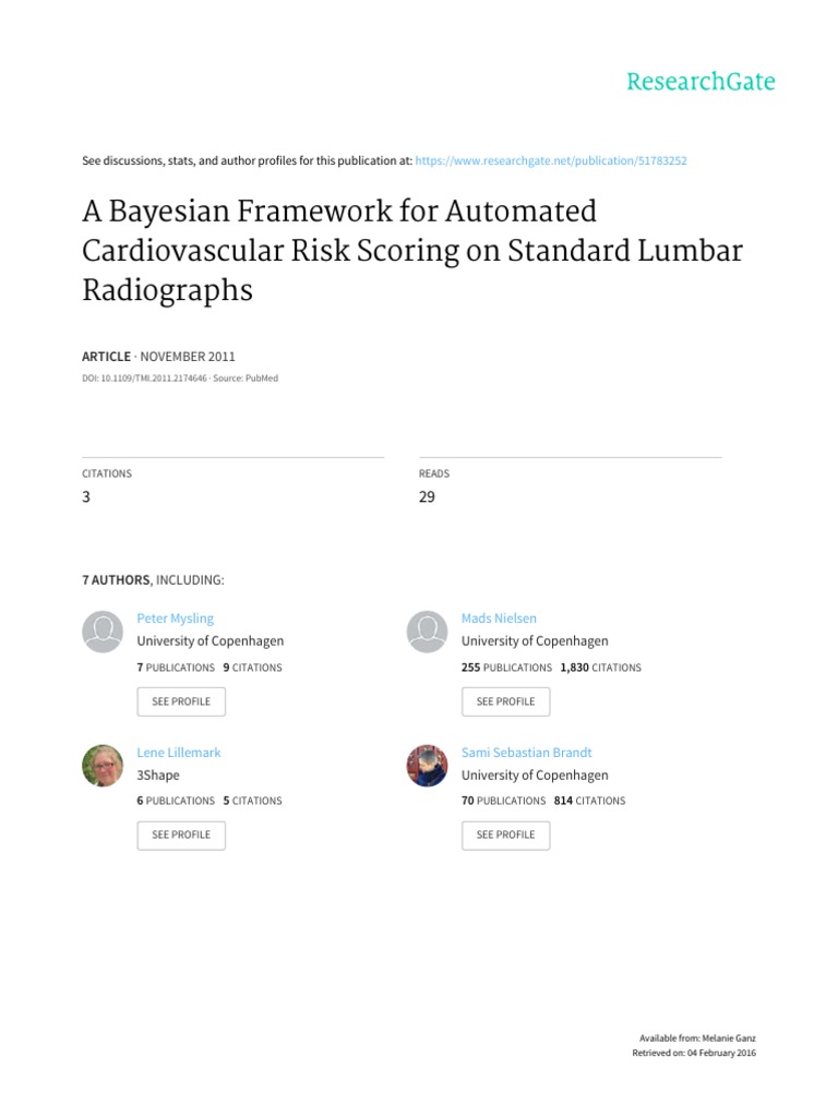 A Bayesian Framework For Automated Cardi | PDF | Ct Scan | Atherosclerosis