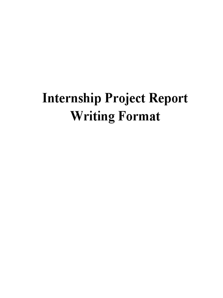 Internship Project Format | PDF