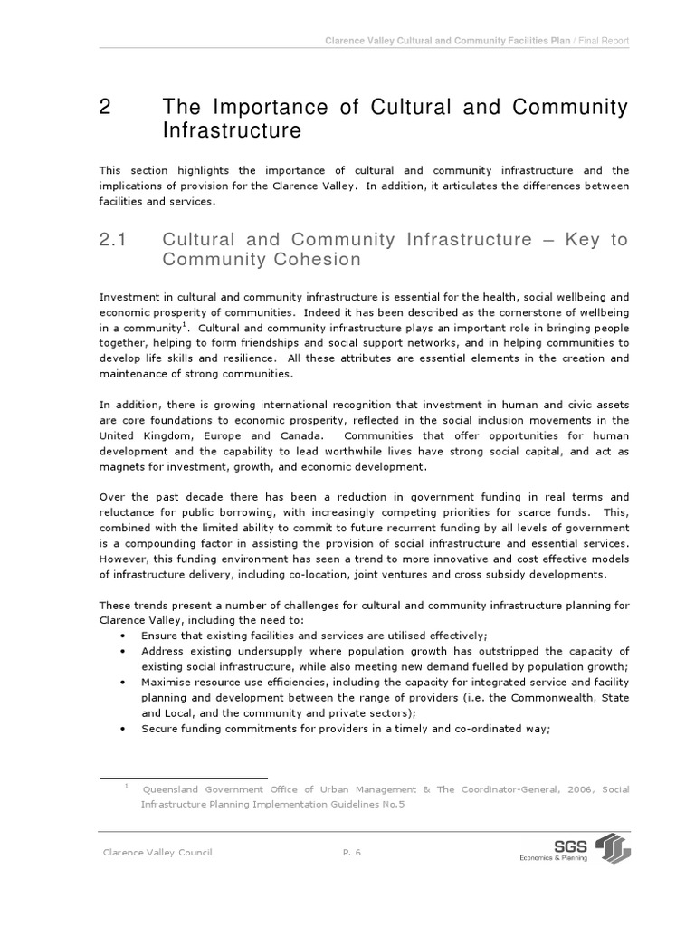 C C Facilities Plan Ch2 The Importance of Cultural and Community ...