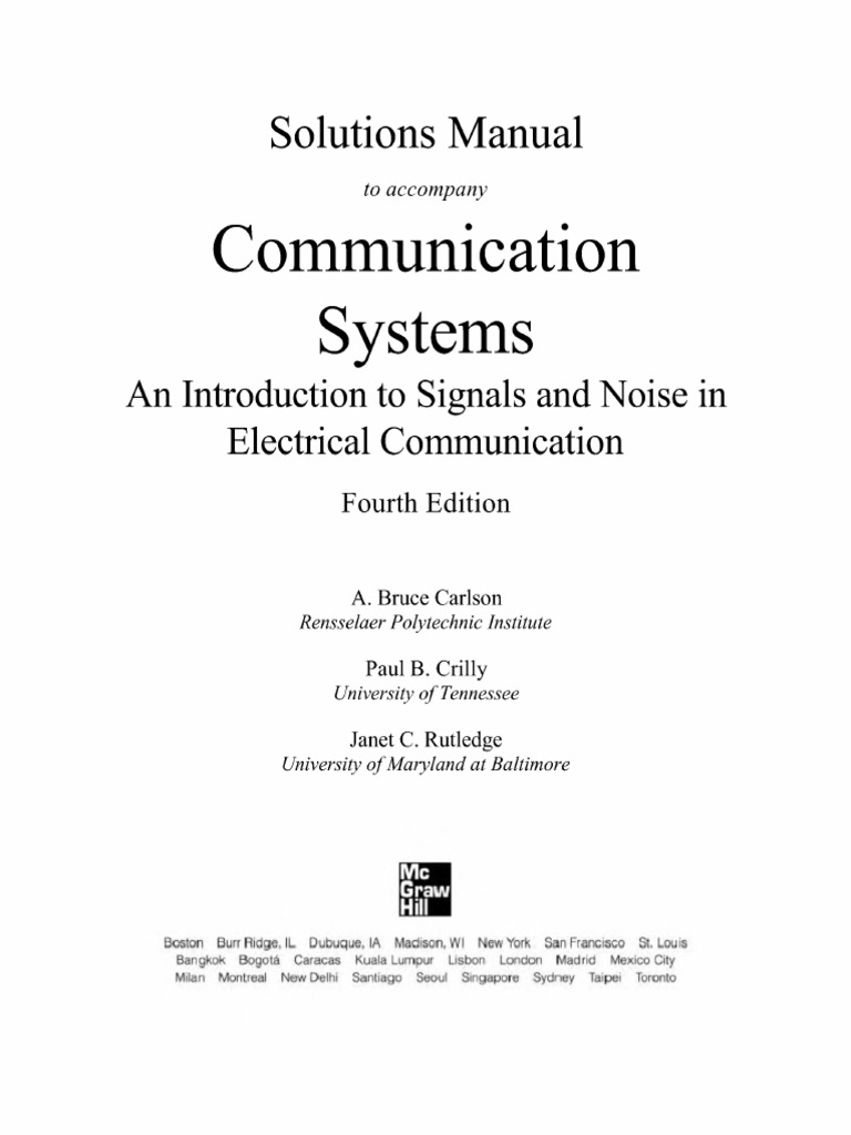 Communication Systems (Solutions Manual) | PDF