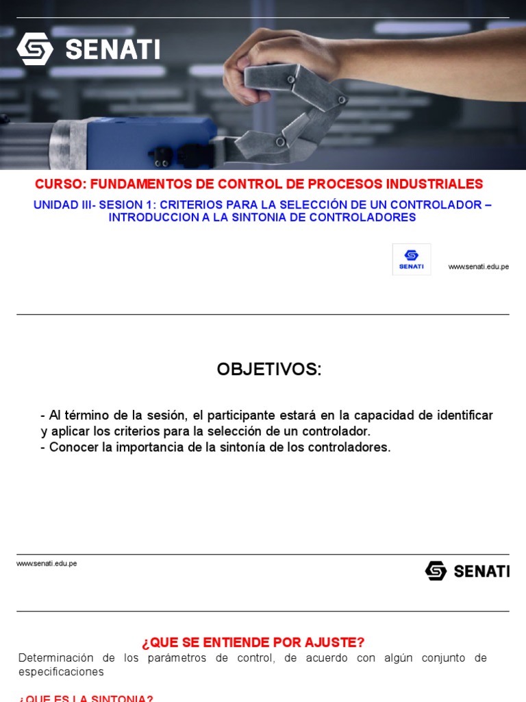 UNIDAD - 3 - CONTROL DE PROCESOS SESION - 5 - 1 - Criterios para La Selección de Un Controlador ...