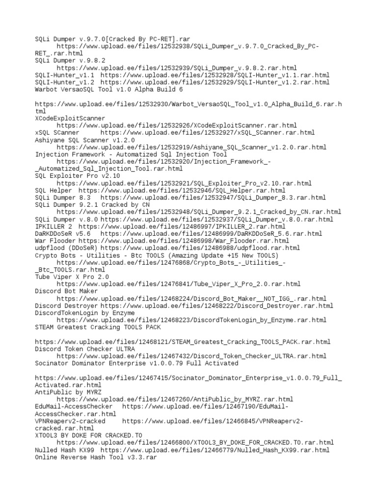 Tool List | PDF | Internet Bot | Internet Protocol Based Network Software