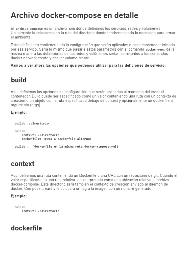 Archivo Docker-Compose en Detalle | PDF | sistema de nombres de dominio | Archivo de computadora