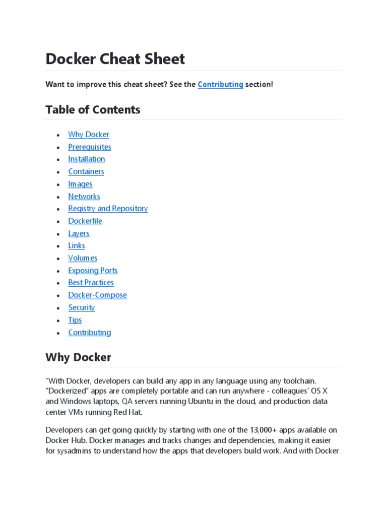 Docker Cheat Sheet | PDF | File System | Computer Network