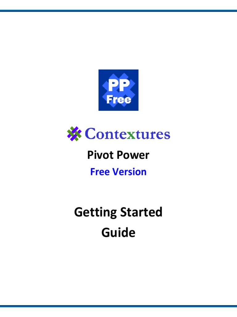 Getting Started Guide: Pivot Power | PDF | Microsoft Excel | Computer File