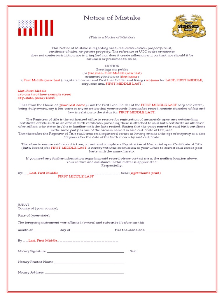 Great Writ of Error | PDF | Registered Mail | Notary Public