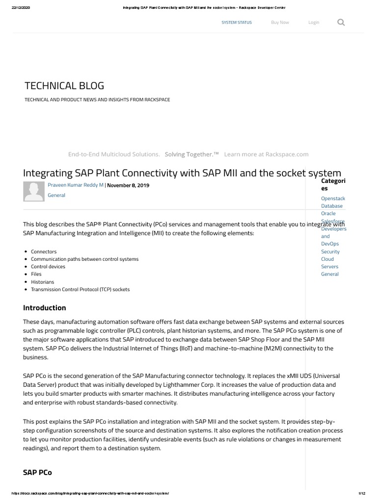 Integrating SAP Plant Connectivity With SAP MII and The Socket System ...