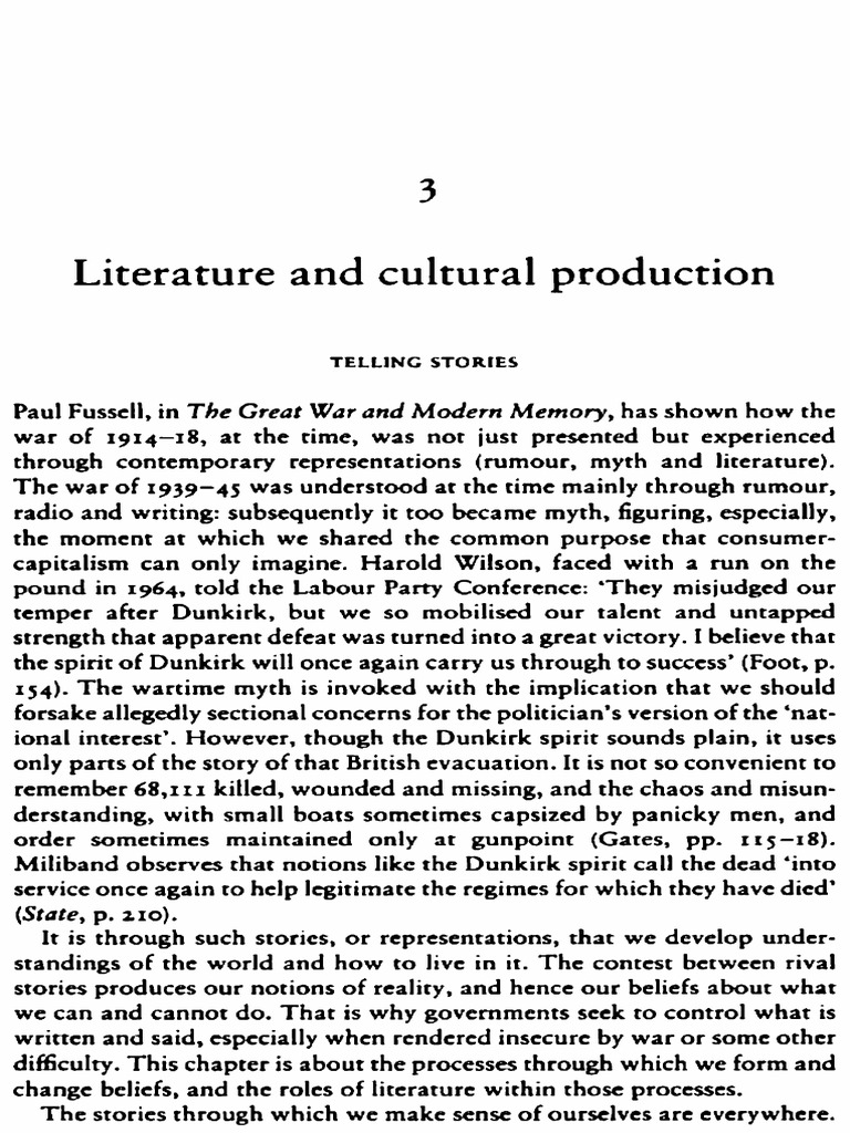 Literature and Cultural Production: Allegedly | PDF | Reality | Ideologies