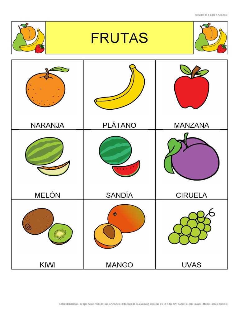 Bingo de Frutas para Imprimir | PDF