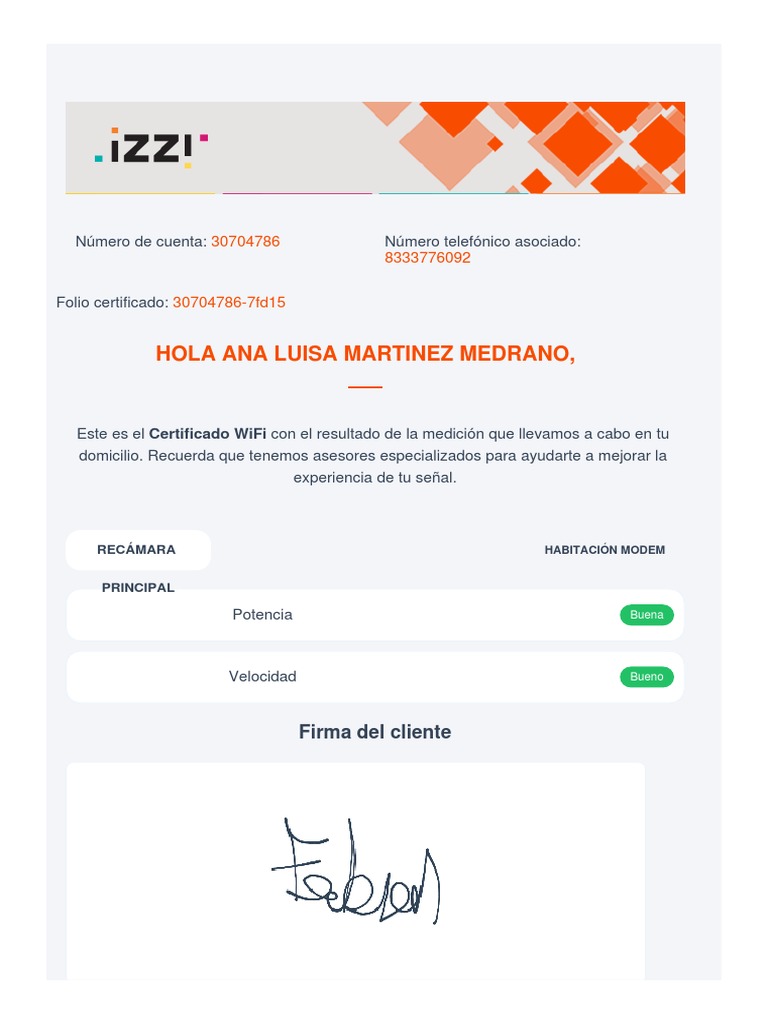 Hola Ana Luisa Martinez Medrano,: Certificado Wifi | PDF