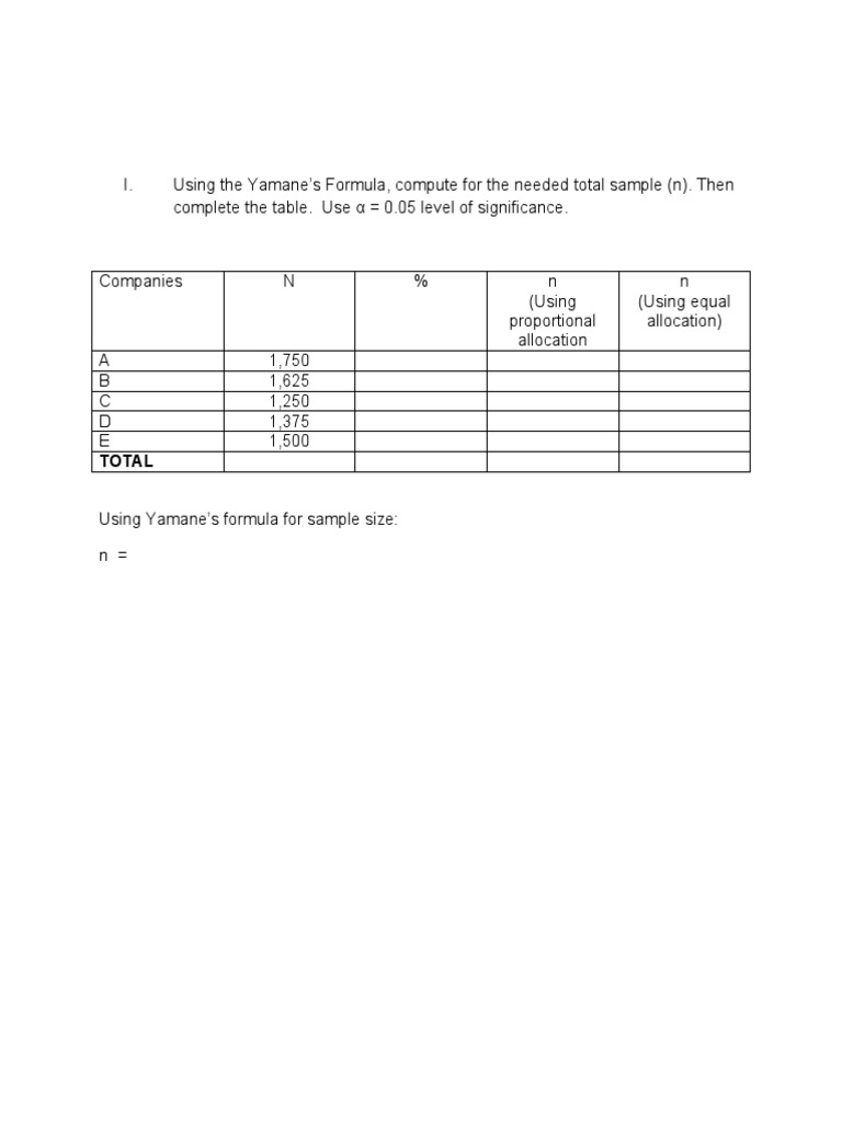 Assessment - Sample Size | PDF