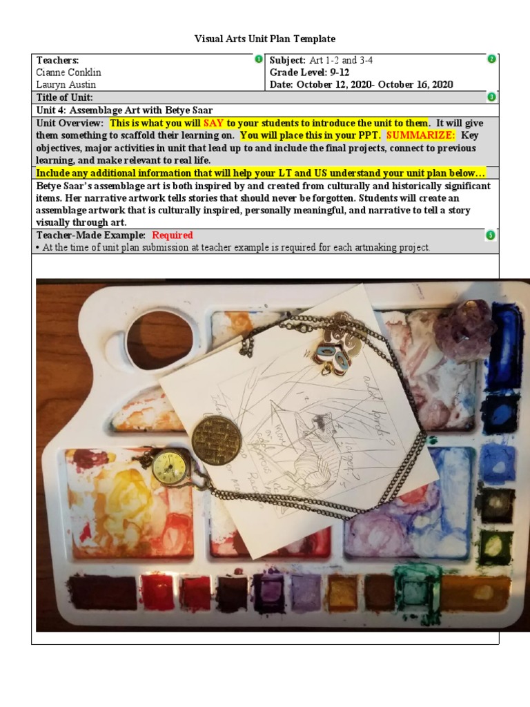 Betye Saar Assemblage Unit Plan | PDF | Narrative | Rubric (Academic)