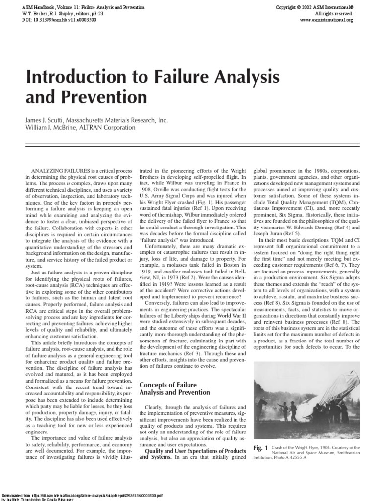 1-1 Introduction To Failure Analysis and Prevention | PDF | Reliability ...