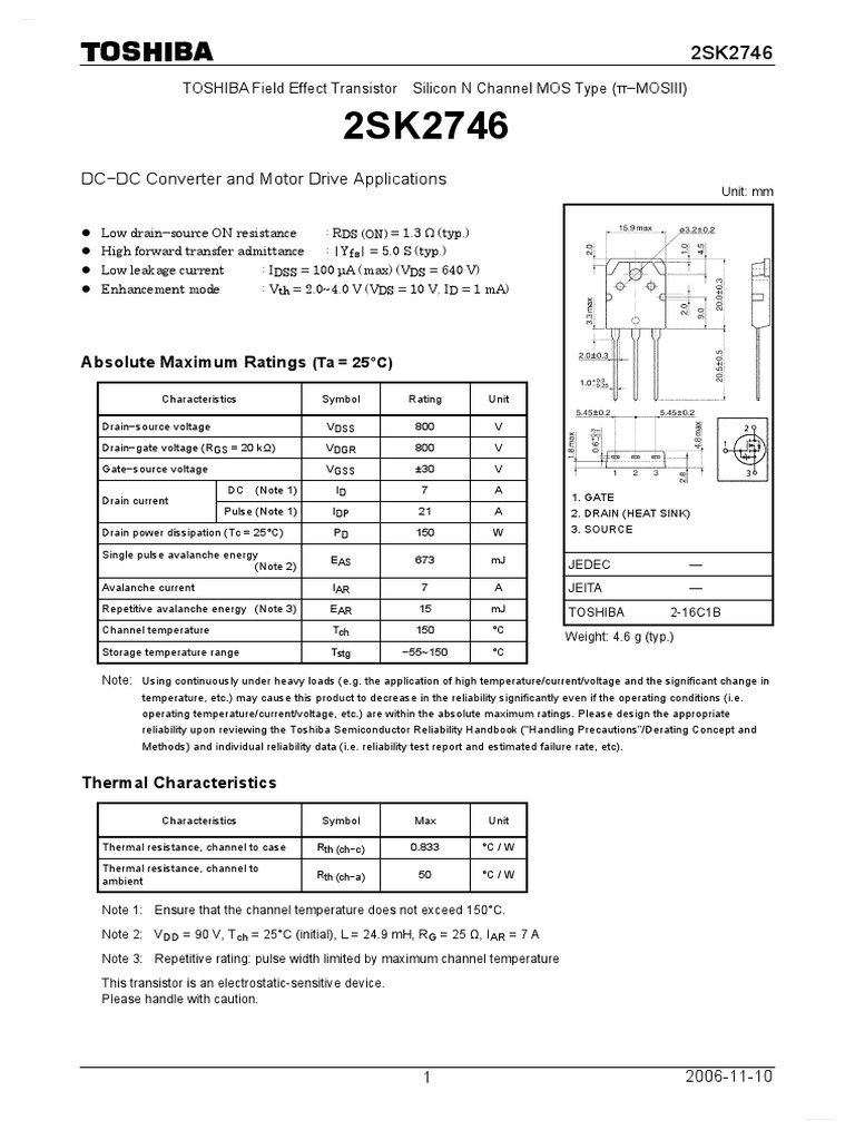 Technical specifications and performance characteristics for the ...