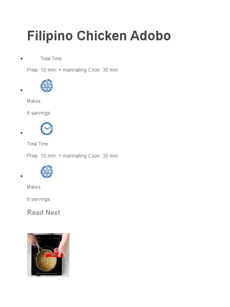 Filipino Chicken Adobo | PDF